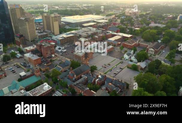 Urban landscape of downtown district of Lexington city in state of ...