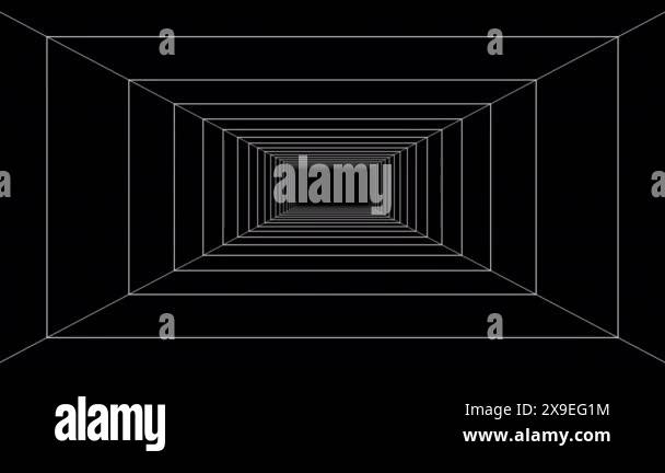 Explore an abstract linear tunnel with a 3D perspective view against a ...