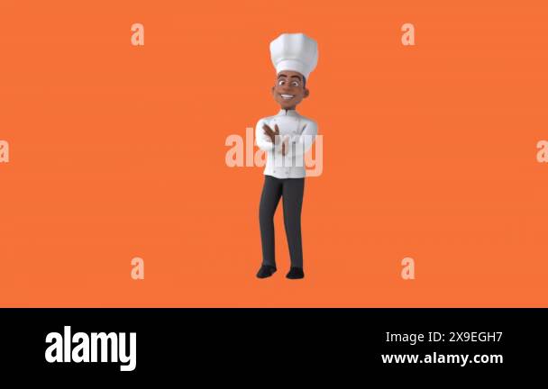 3 d cartoon character chef clapping hands Stock Video Footage - Alamy