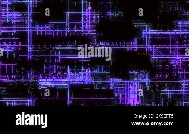 Printed circuit board. Visualization of advanced technology concept: PCB processor microchip ...