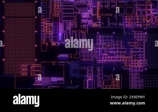 Printed circuit board. Visualization of advanced technology concept ...