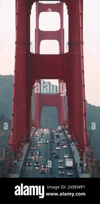 Vertical Screen: The Golden Gate Bridge, known for its red towers, is a landmark in San ...