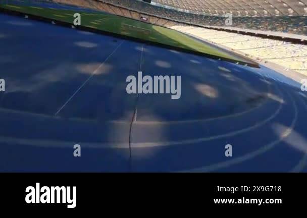 FPV flight, Stadium. cityscape time of day night. The view from the top ...