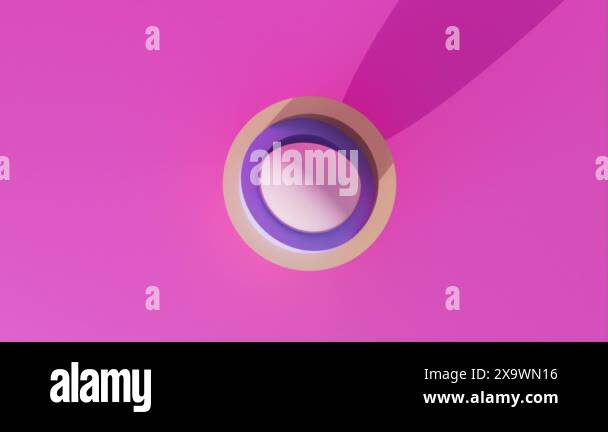 3D loop animation of hemispheres with matte color material and light ...