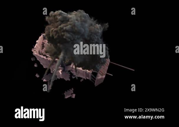 Watchtower Prison Tower Crash Explosion Alpha Matte Smoke Top ...