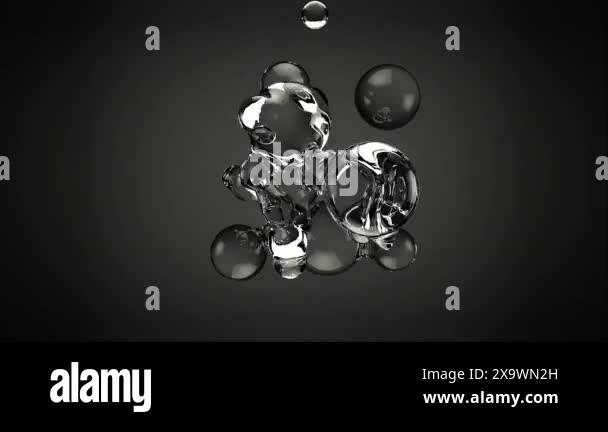 3D animation of abstract volume objects. Abstract morph liquid forms of ...