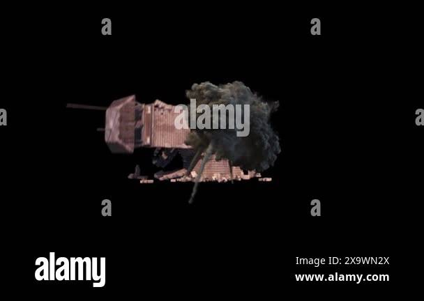 Watchtower Prison Tower Crash Explosion Alpha Matte Smoke Destruction ...