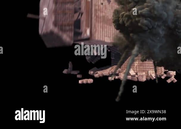 Watchtower Prison Tower Crash Explosion Alpha Matte Smoke Down ...