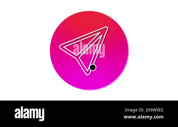 A stylized paper airplane icon with a checkmark inside a circle, set against a gradient red and ...