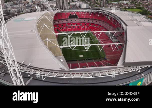 Spectacular aerial view over Wembley stadium London from above - the ...