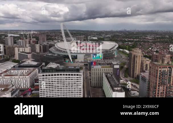 Wembley stadium London from above - aerial view over the famous ...