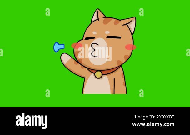 Animated Cat Chasing Away Green Screen Stock Video Footage - Alamy