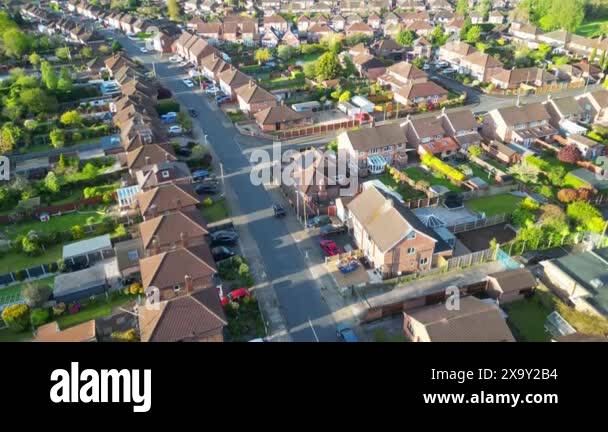 Aerial Footage of Real Estate Homes at Toton Village of Nottinghamshire ...