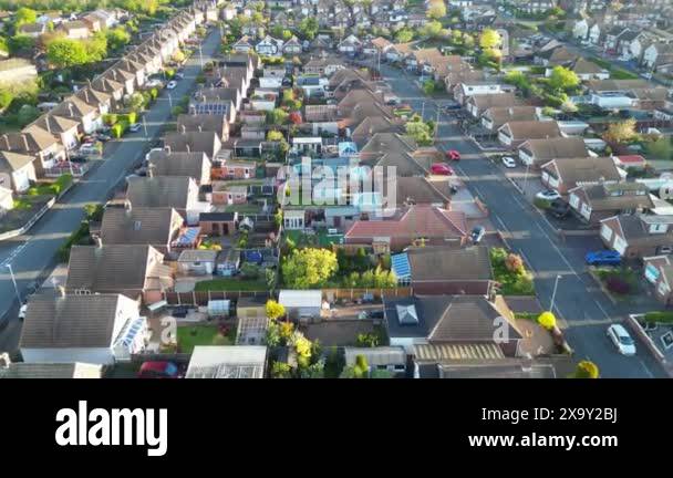 Aerial Footage of Real Estate Homes at Toton Village of Nottinghamshire ...