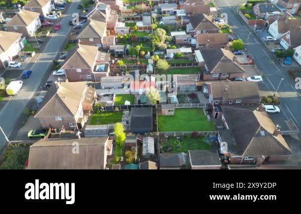 Aerial Footage of Real Estate Homes at Toton Village of Nottinghamshire ...