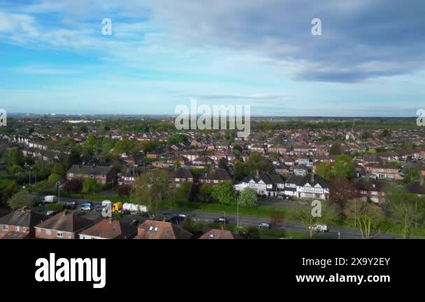 Aerial Footage of Real Estate Homes at Toton Village of Nottinghamshire ...