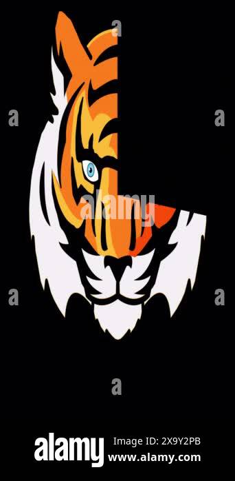 Simply animated tiger day with an animated tiger head illustration with ...