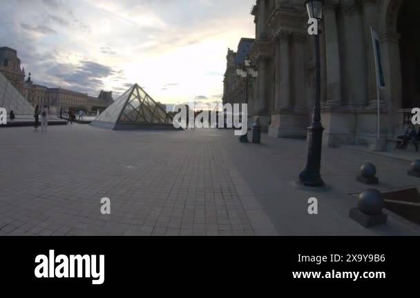 Paris, France - September 12, 2024. The Louvre in 4K, on the Right Bank ...