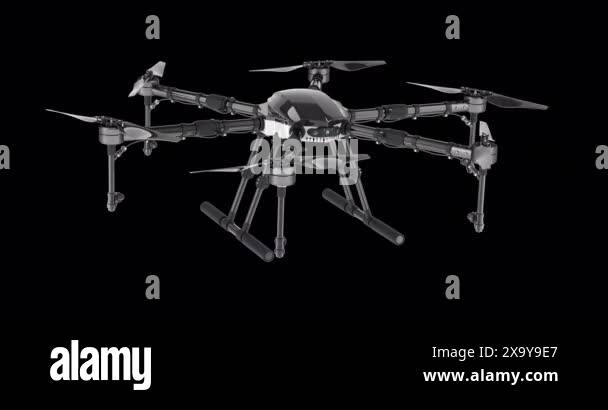 Drone, motion and rotation animation seamlessly loopable. 3D rendering ...