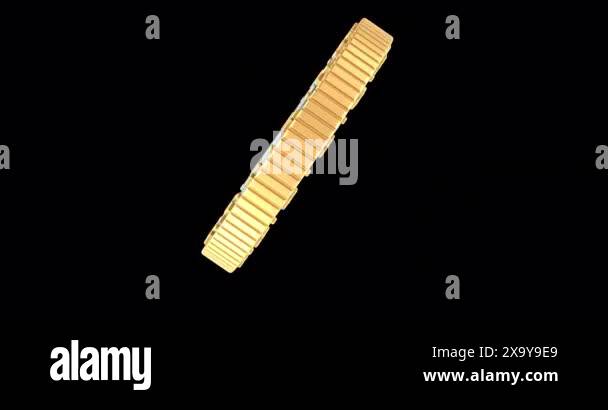 One coin rotation animation seamlessly loopable. 3D rendering isolated ...