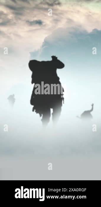 Vertical Zombie Apocalypse Mushroom Cloud 4K features silhouettes of ...