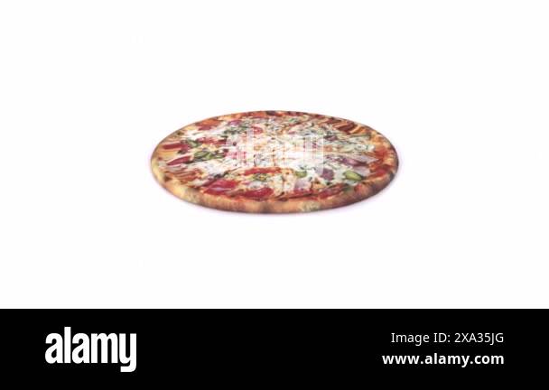 Pizza rotation in loop on white background Stock Video Footage - Alamy