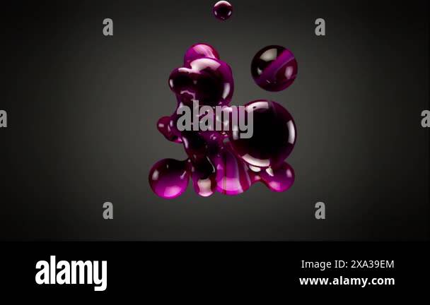3D animation of abstract volume objects. Abstract morph liquid forms of ...