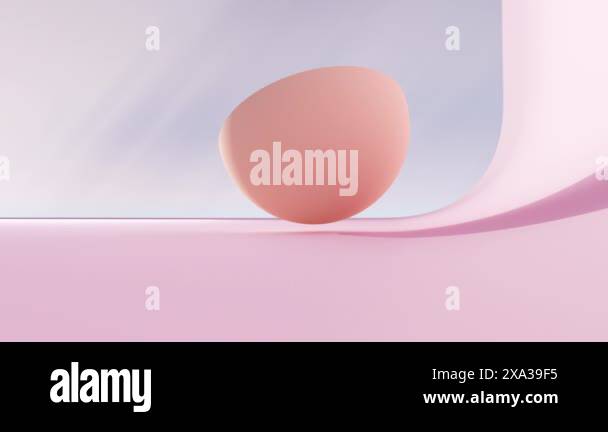 3D loop animation of hemispheres with matte color material and light ...