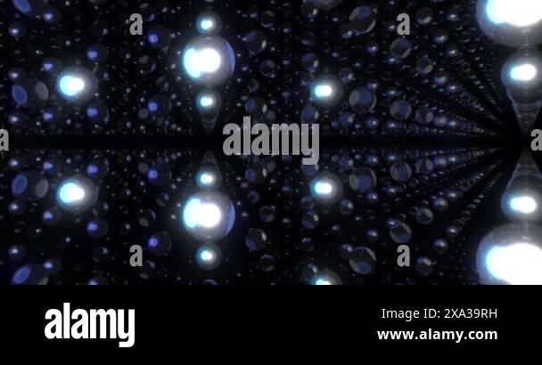 A series of small, glowing orbs are arranged in a square pattern. The ...