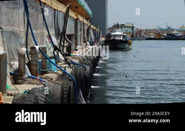 Samcheok City, South Korea - May 18th, 2024: Close-up of the side of ...