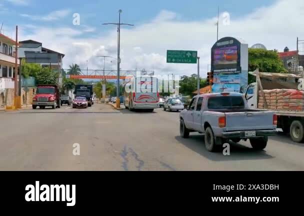 Busy road street highway motorway freeway driving cars traffic jam and ...
