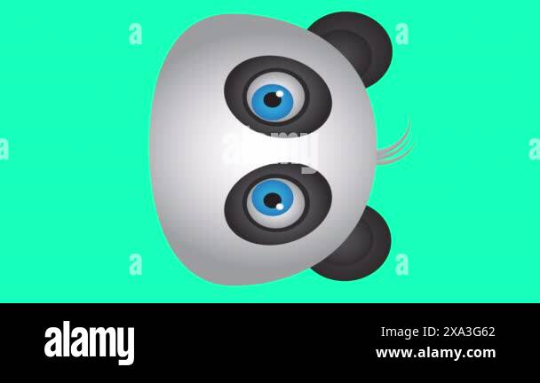 Cute Panda simple animation in vertical high resolution - Alpha Channel ...