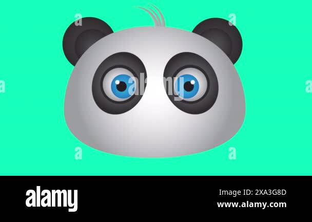 Cute Panda simple animation in 4k - Alpha Channel. Animation of cute ...