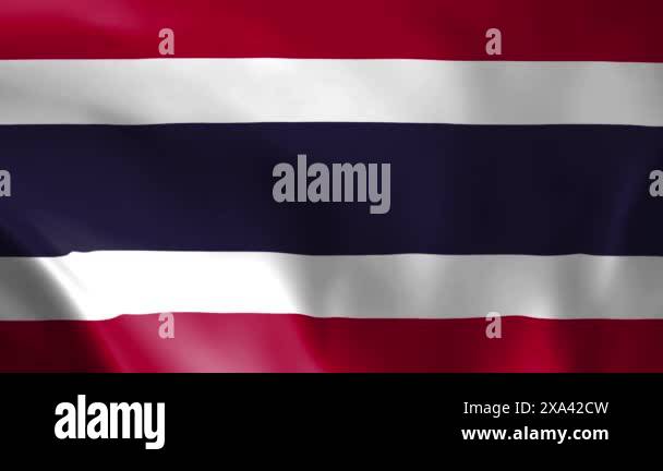 Thailand flag in the wind. Detailed fabric texture. Seamless looped animation Stock Video ...