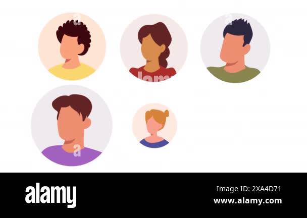 Motion avatar set of people on transparent background. People avatar ...