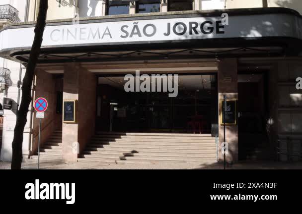 Lisbon, Portugal April 25, 2024, Facade of the iconic cinema sao jorge ...