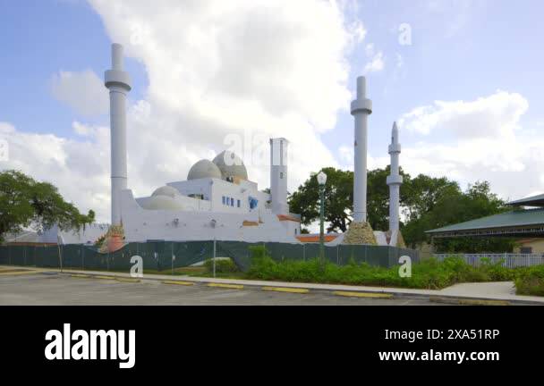 Opa Locka Historic City Hall. 4k HDR video. Miami Dade County circa ...