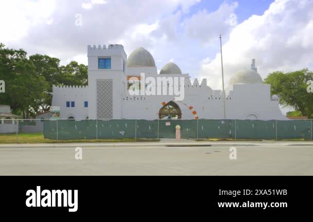 Opa Locka historic City Hall shut down with fence circa 2024 ...