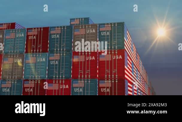 Shipping containers port usa Stock Videos & Footage - HD and 4K Video ...