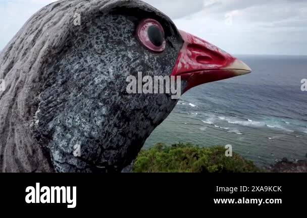 Okinawa, Japan - April 26, 24: Aerial drone footage of a Huge statue of ...