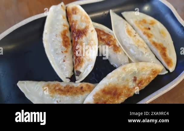 korean fried dumplings serve in local market restaurant in Seoul South ...