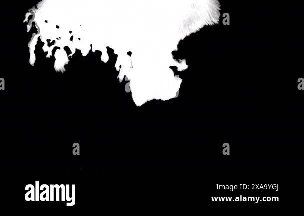 Black ink rorschach effect abstract background artistic flow splatter ...
