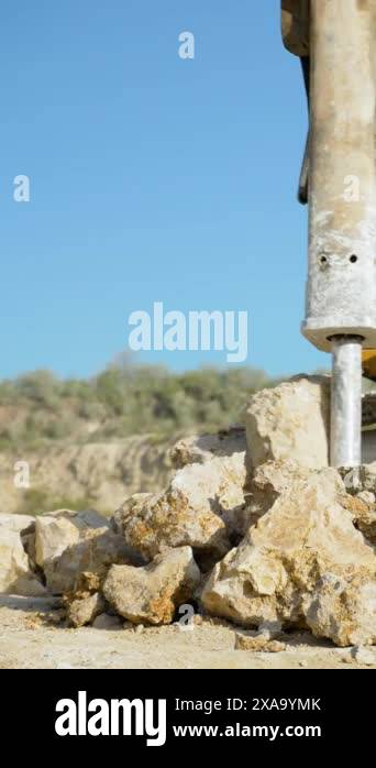 Drilling machine performs drilling work in a quarry. Drilling Tractor ...