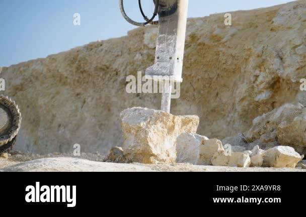 Drilling machine performs drilling work in a quarry. Drilling Tractor ...
