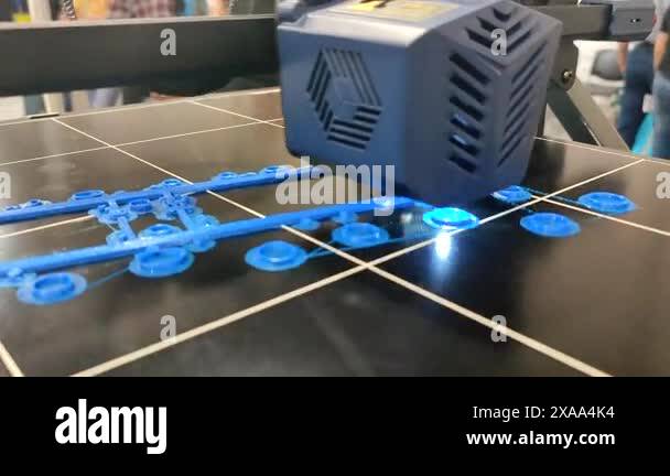 The process of printing an object on 3D printer from molten plastic. 3D printer printing model ...