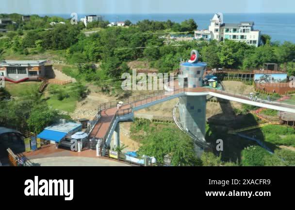 Donghae City, South Korea - May 18th, 2024: A panning shot from the ...