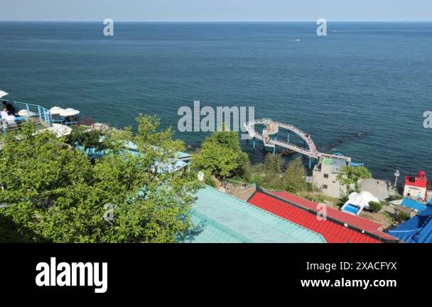 Donghae City, South Korea - May 18th, 2024: A static shot from the top ...