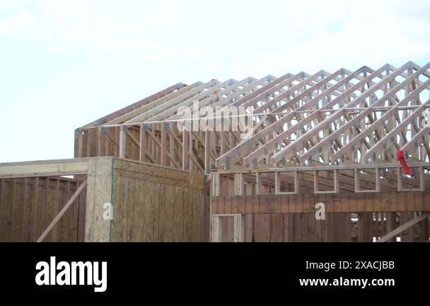 Denver, Colorado, USA-September 1, 2023-Complex wooden skeleton of a ...