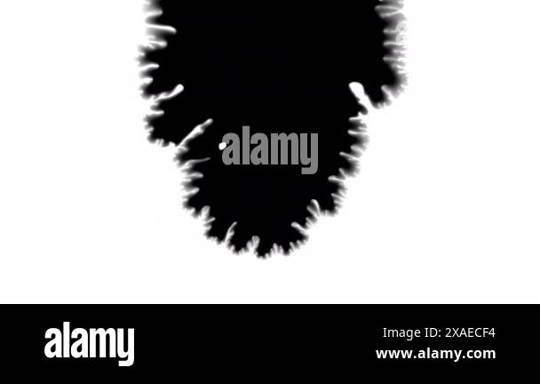 Black ink artistic flow splatter spots spills white paper beautiful ...