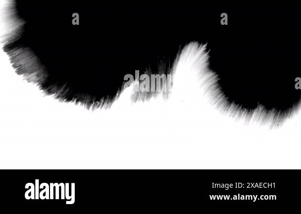 Black ink artistic flow splatter spots spills white paper beautiful ...